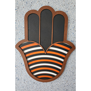 Dark Flamingo El Yapımı Ahşap Üç Boyutlu Fatma Ana Hamsa Eli Duvar Süsü ...