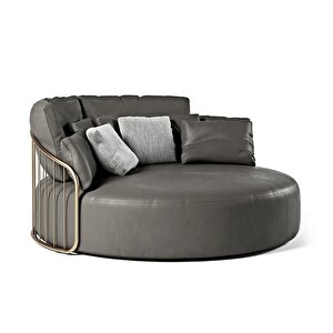 SCY Home Garden Mesicut Mat Gold Metal Ayaklı Deri Döşeme Dekoratif Ev ...