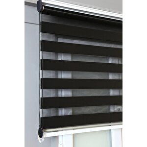 Özel Jaluzi Siyah Zebra Stor Perde (siyaha Siyah) | Zebra Stor Perdeler